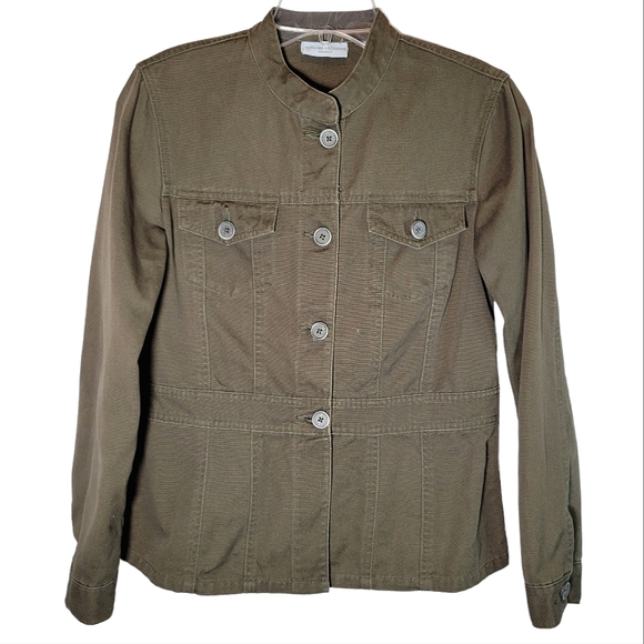 Valerie Stevens | Jackets & Coats | Valerie Stevens Khaki Green Cotton ...